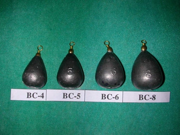 06-Brass Casting Sinker w/brass barrel swivel